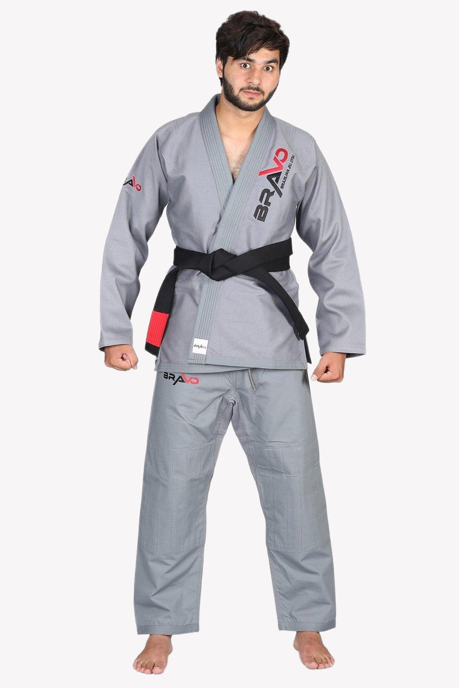 Grey BJJ Gi with Free Bag & Belt | Lightweight Pearl Weave – Bravo